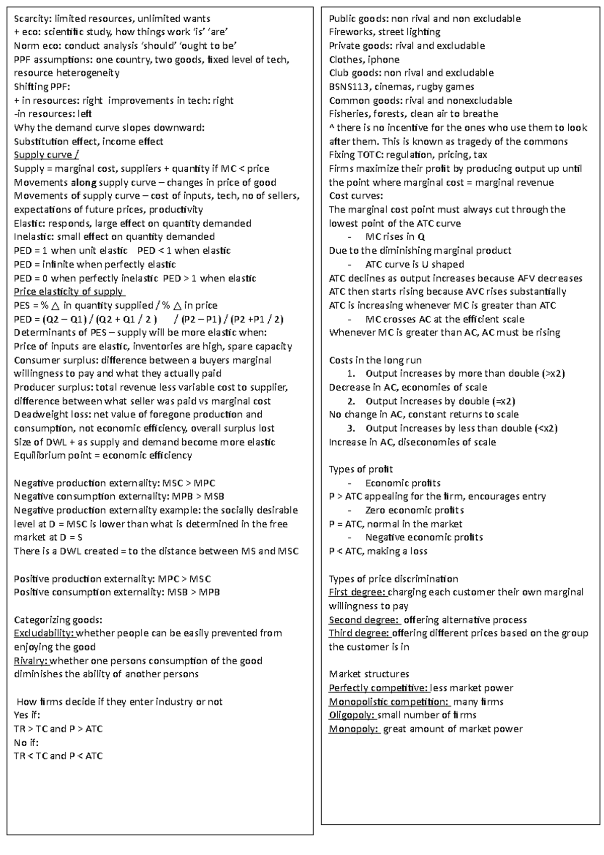 113 cheat sheet - Public goods: non rival and non excludable Fireworks ...