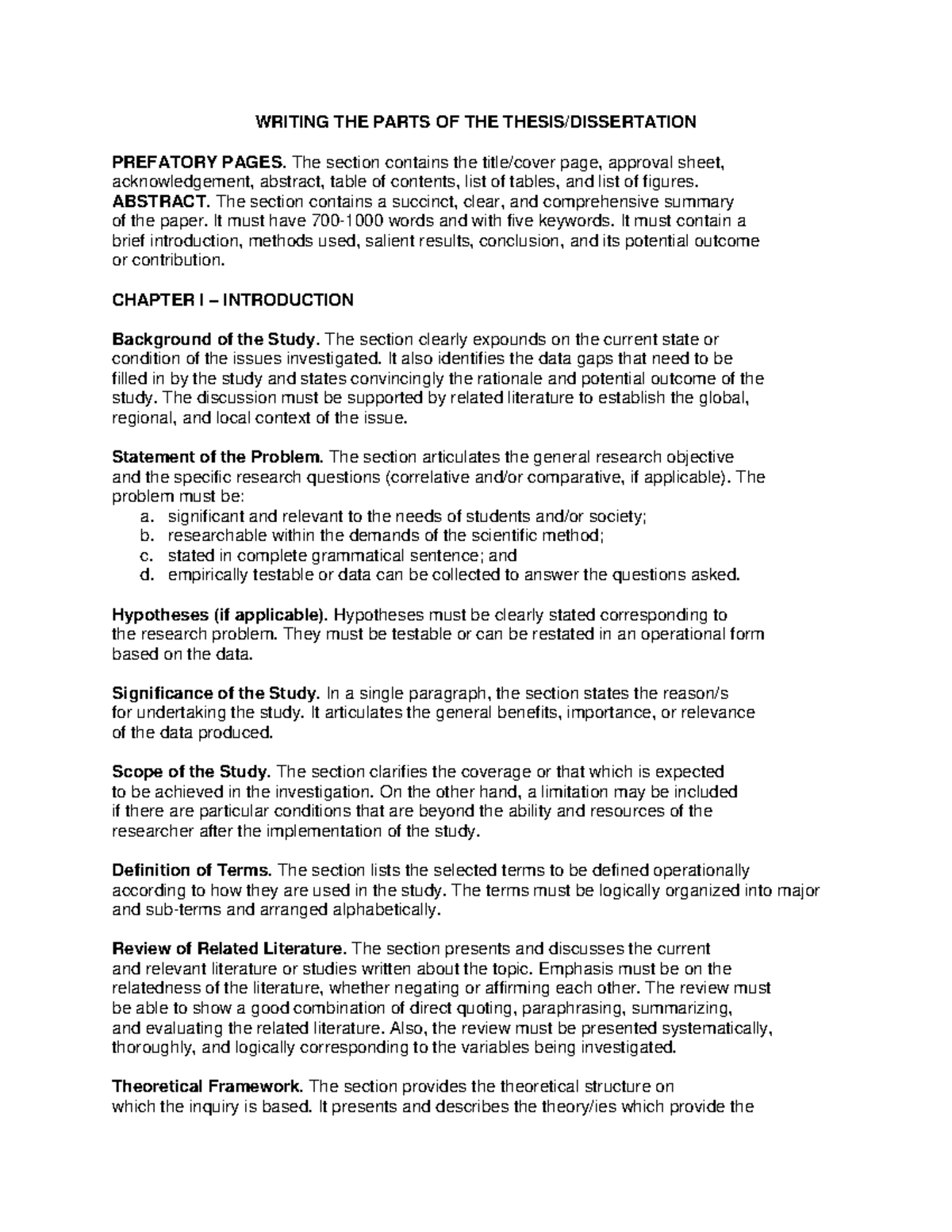 Inbound 1223756588108119489 - WRITING THE PARTS OF THE THESIS ...