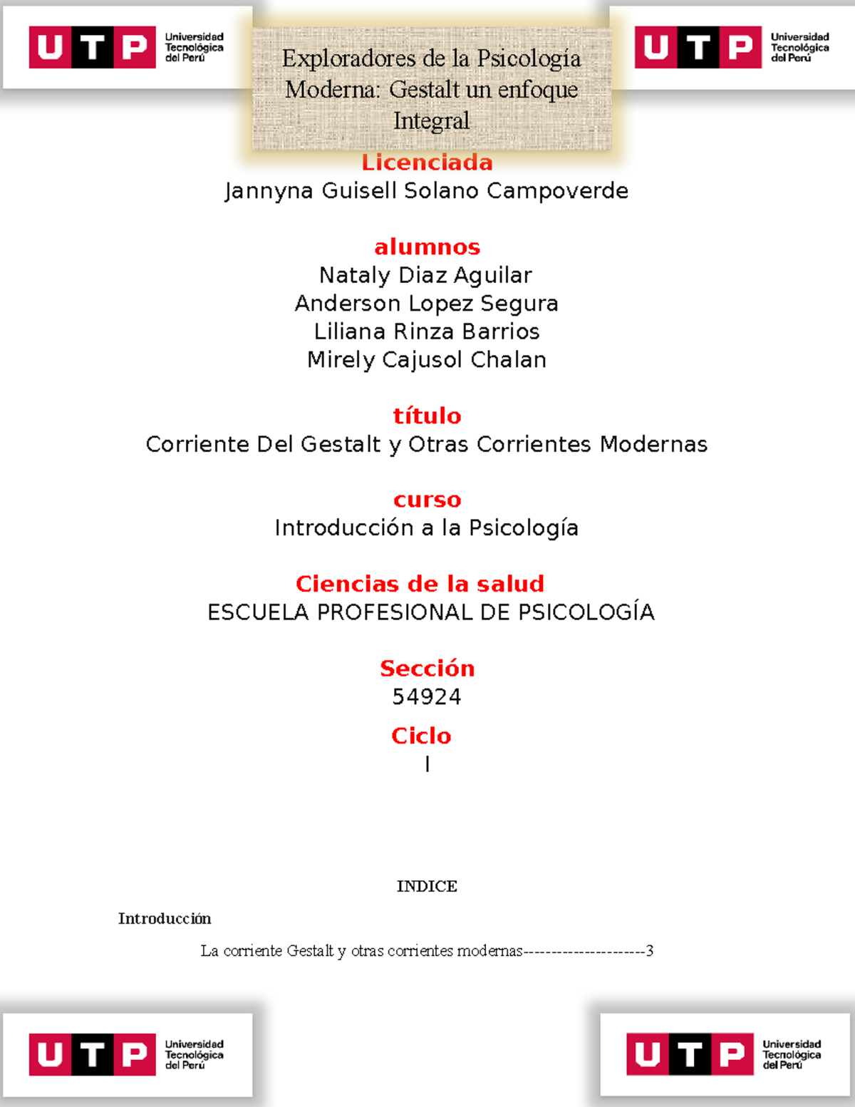 TA2 - Introducción a la psicología - Licenciada Jannyna Guisell Solano ...