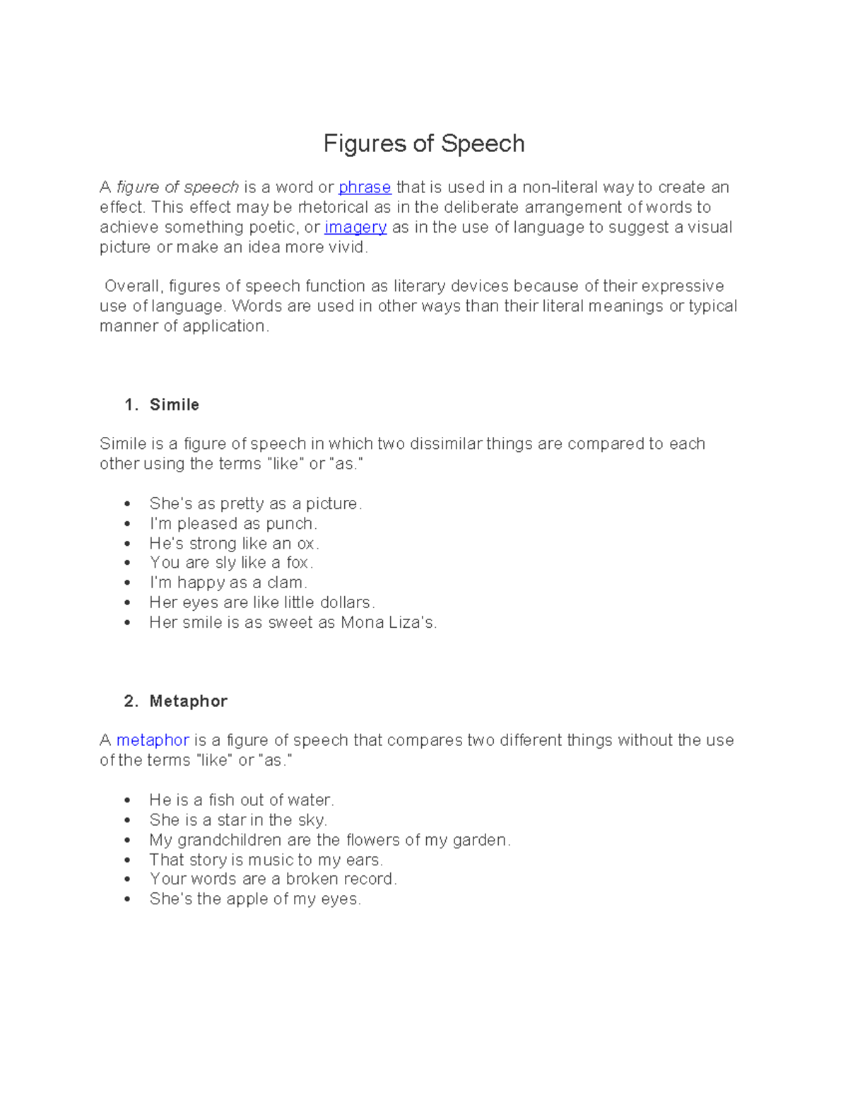 Figures of Speech Rhetorical devices - Figures of Speech A figure of ...