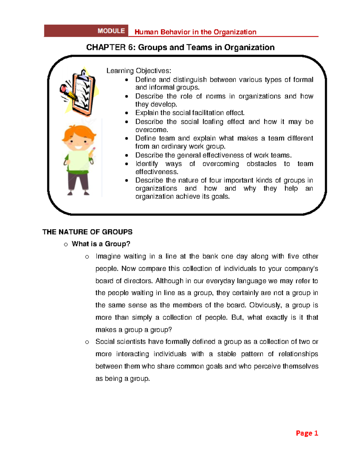 Chapter 6 - Nothing but you - CHAPTER 6: Groups and Teams in ...