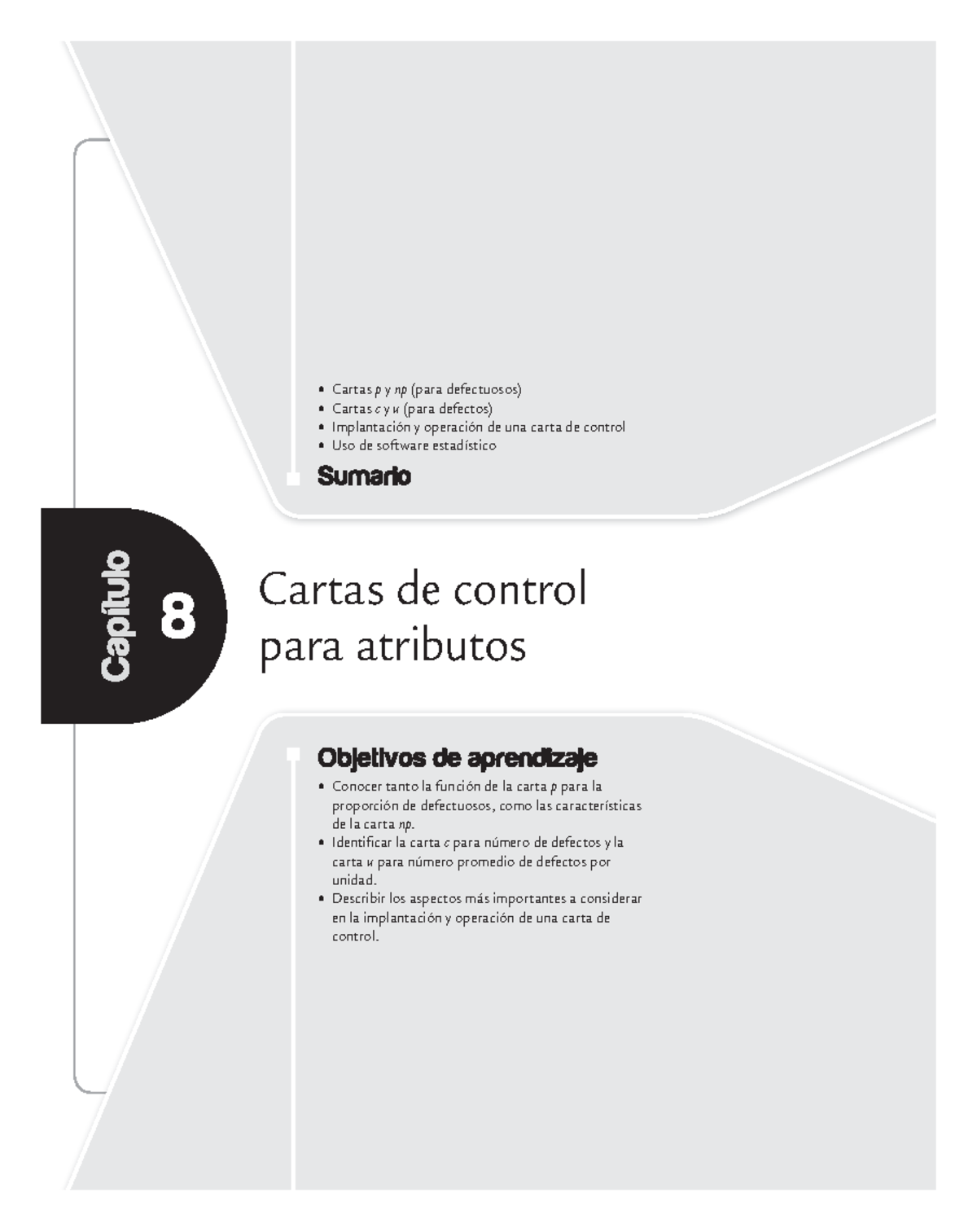 Cartas de control para atributos - Cartas de control para atributos Conocer tanto la función de ...