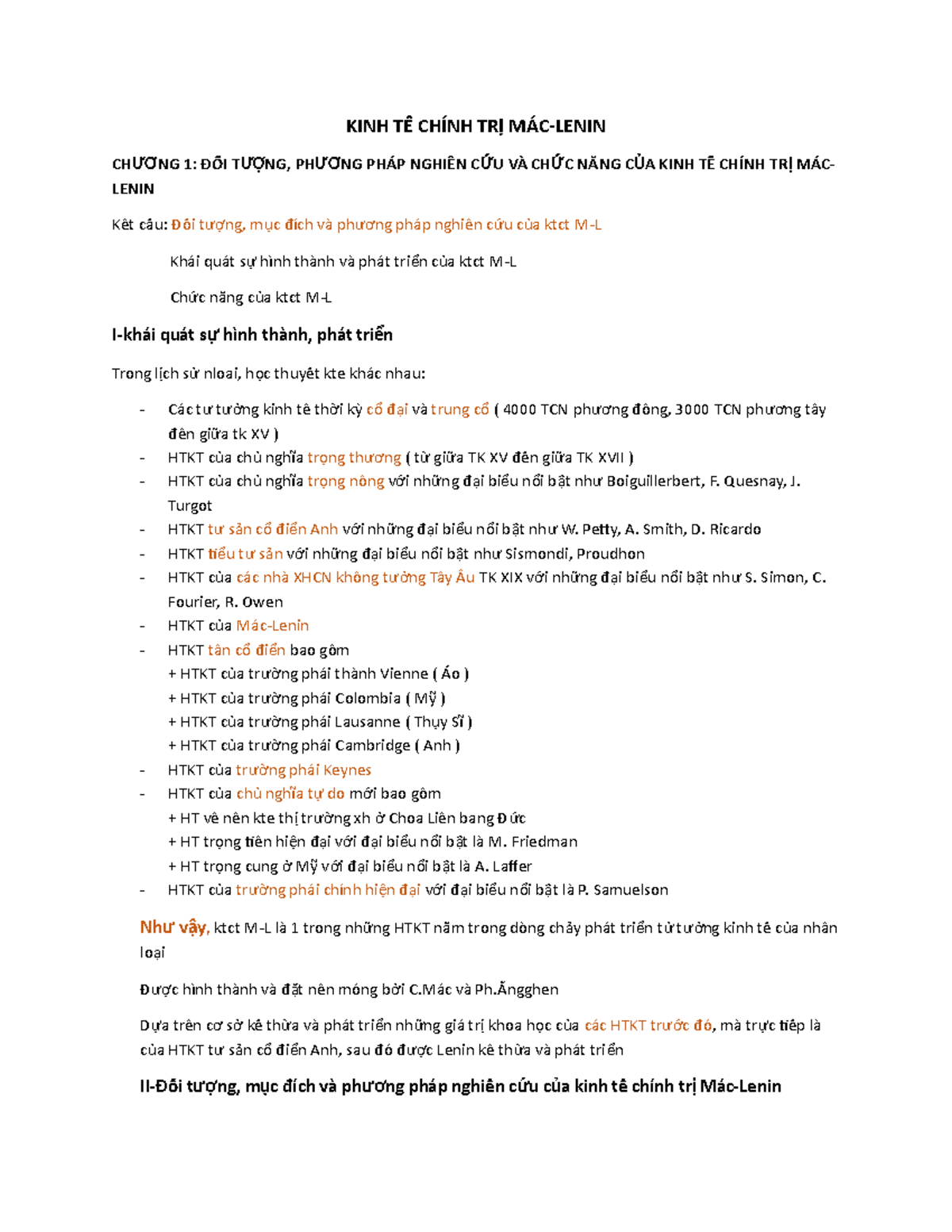Ktct M-L - Nội dung bài kinh tế chính trị Mác-Lenin - KINH TẾẾ CHÍNH TR MÁC-LENINỊ CH ƯƠNG 1 ...