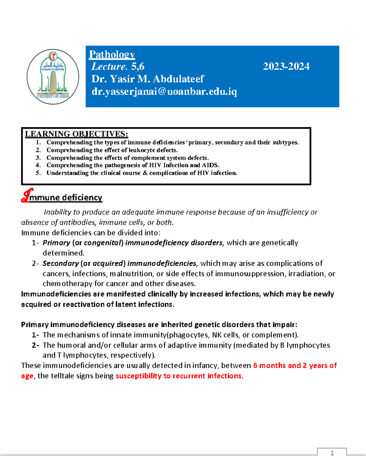 3. Y Lecture 8,9 - immuno-pathology notes - Pathology Lecture. 5 , 6 ...