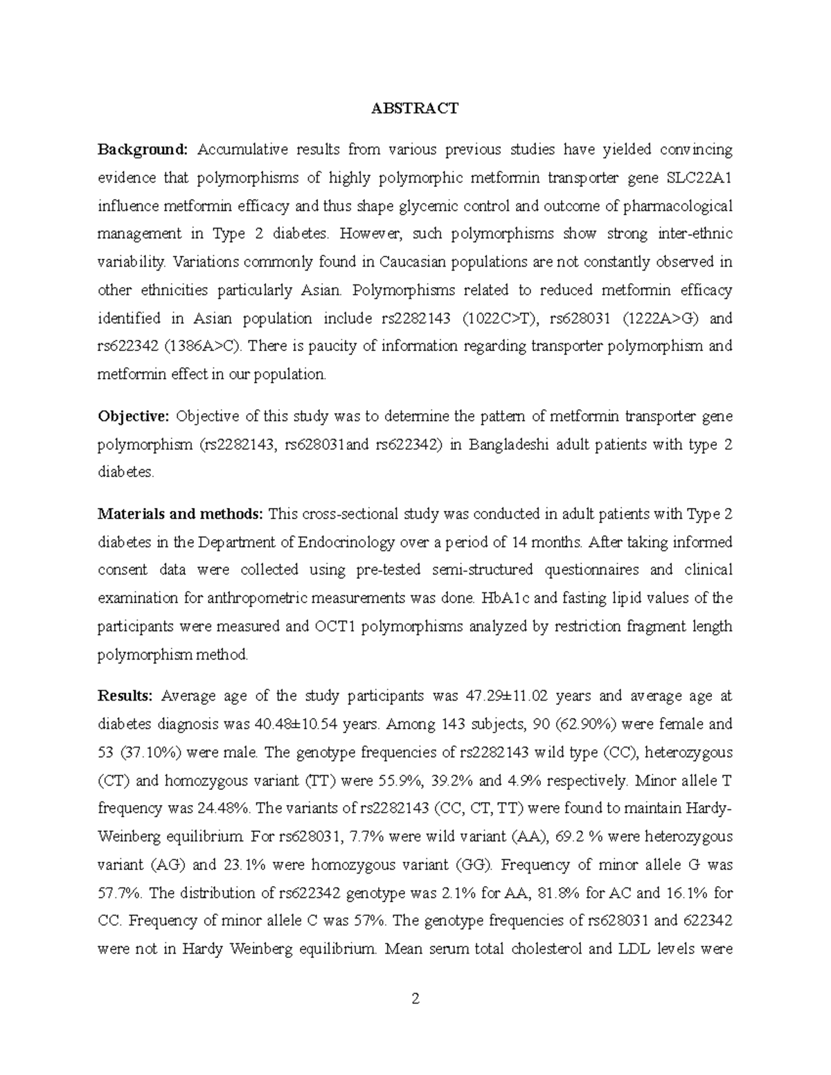 Abstract - ABSTRACT Background: Accumulative results from various ...