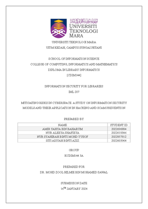 Kertas Kerja CTU264 - UNIVERSITI TEKNOLOGI MARA UITM KEDAH, KAMPUS ...