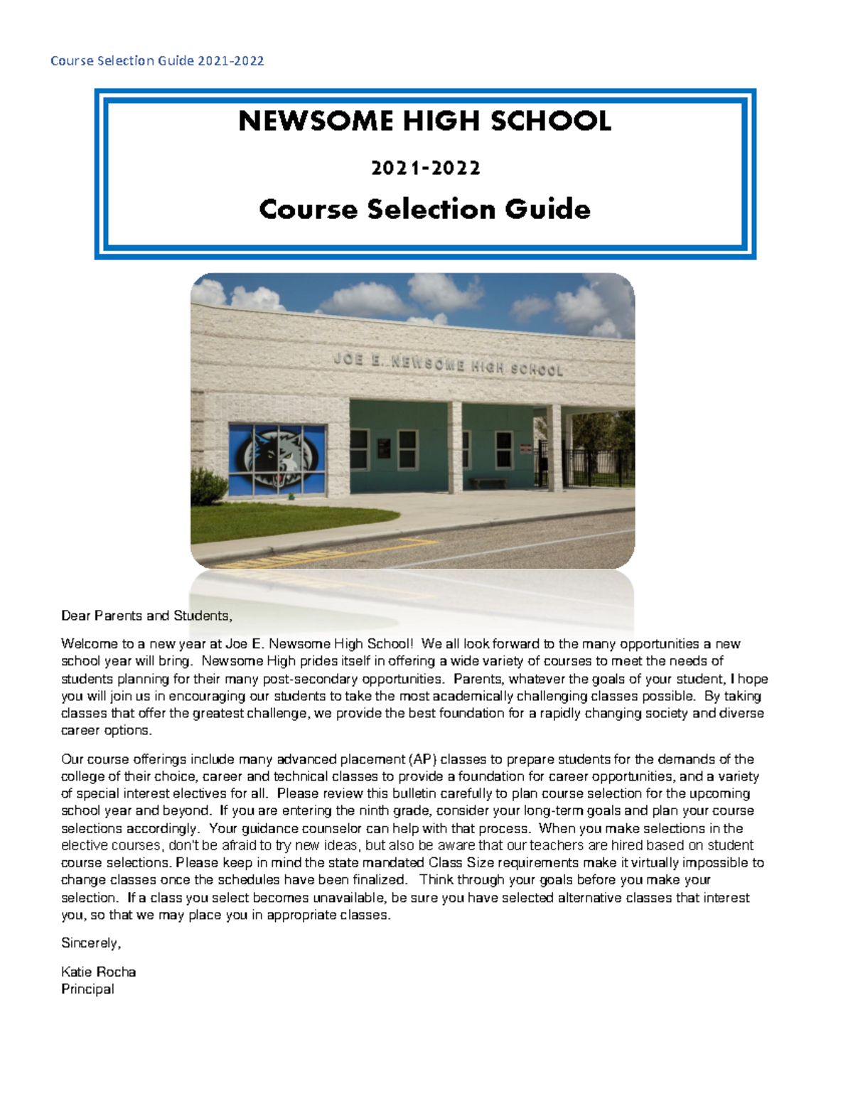 Course selection guide 2021 2022 - Dear Parents and Students, Welcome ...
