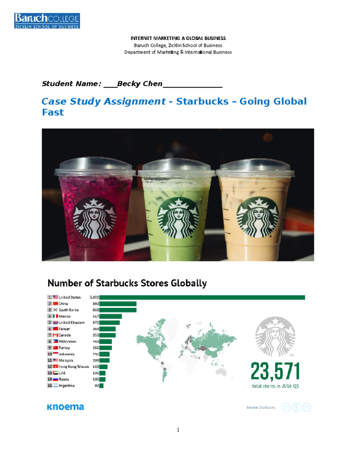 Starbucks - Homework - Baruch College, Zicklin School of Business ...