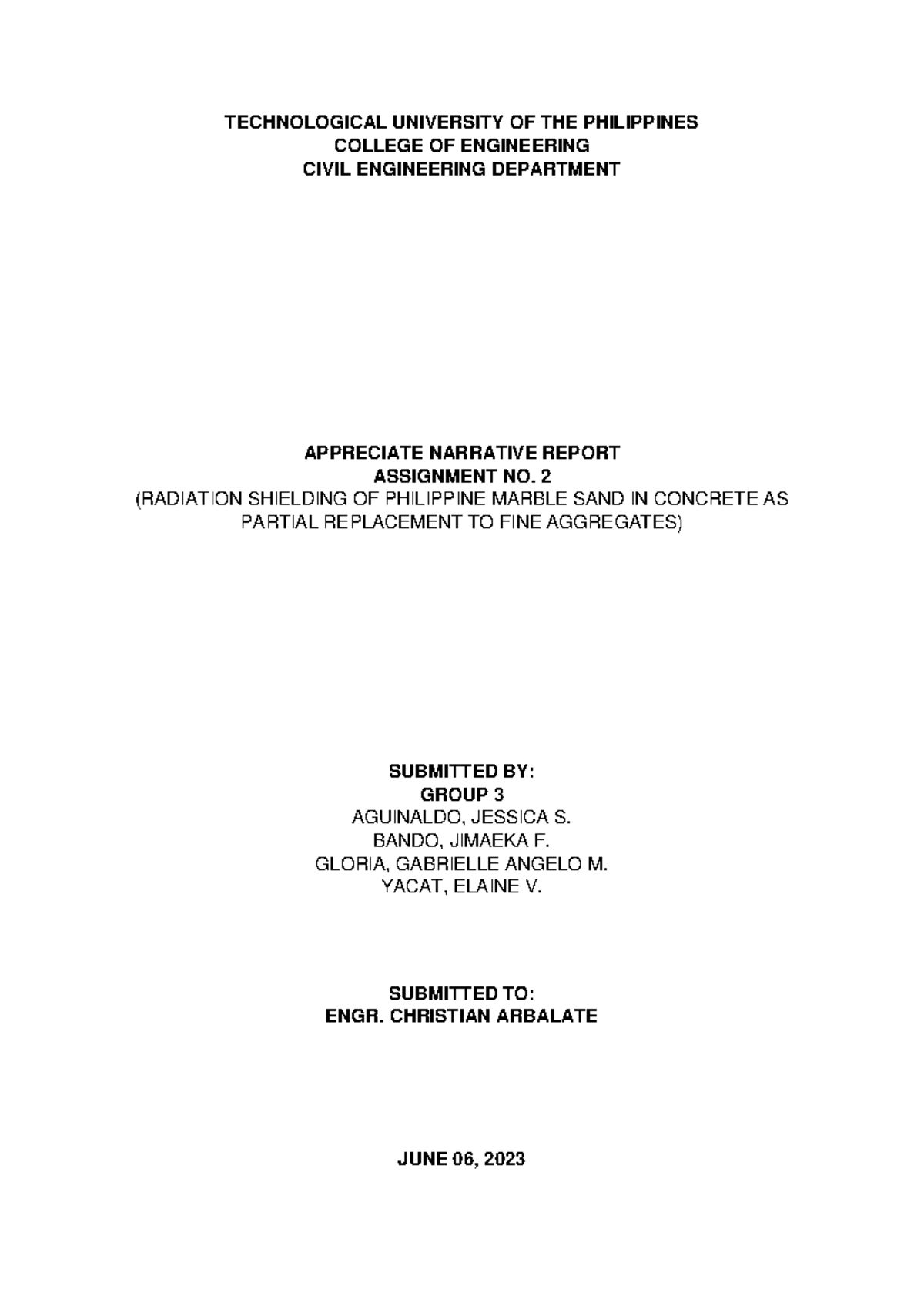 Group-3 Narrative-Report - TECHNOLOGICAL UNIVERSITY OF THE PHILIPPINES ...