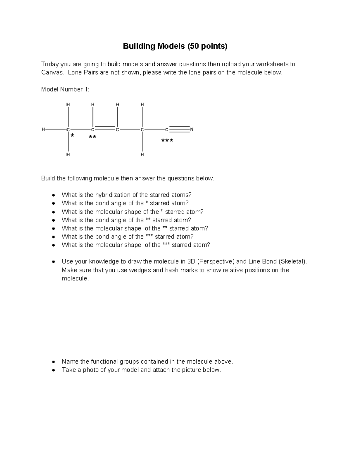 Physical Model Experiment - Building Models (50 points) Today you are ...
