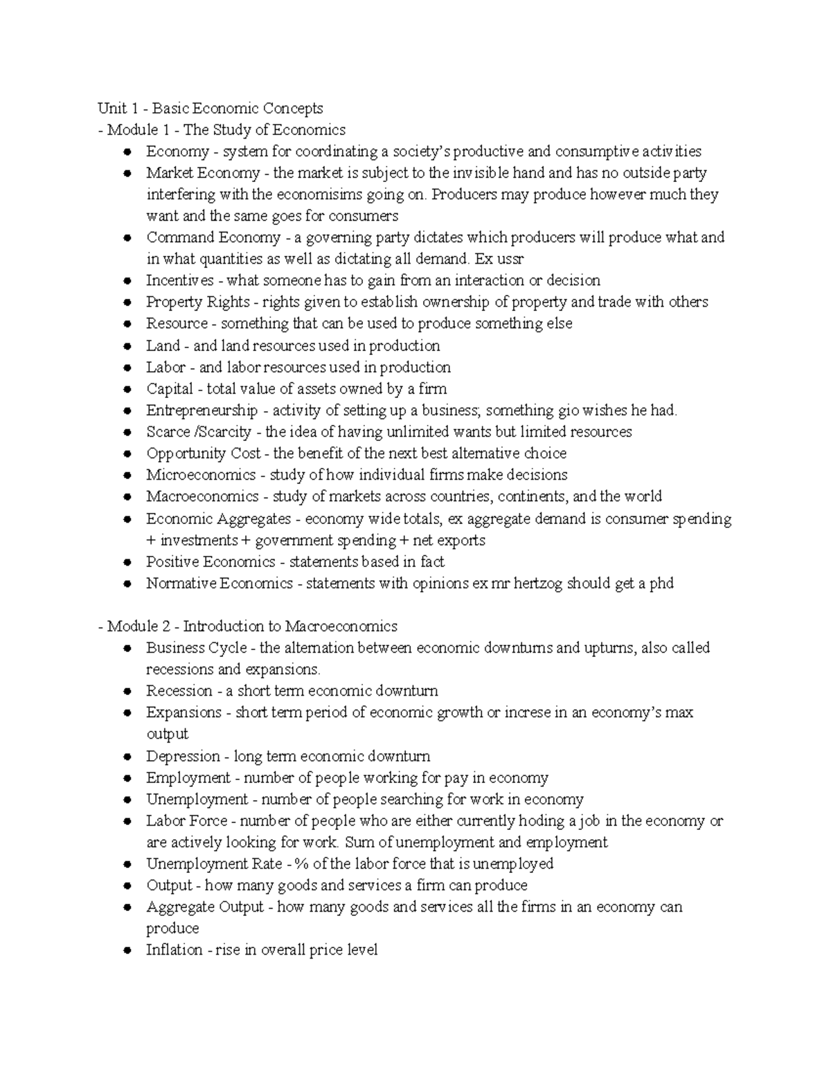 Unit 1 notes - a whole bunch of vocab terms/concepts from unit 1 - Unit ...