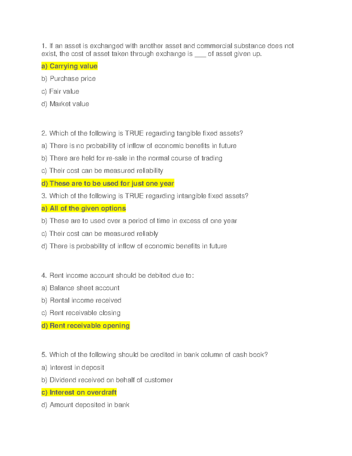 MGT101 Quiz 2 - If an asset is exchanged with another asset and ...