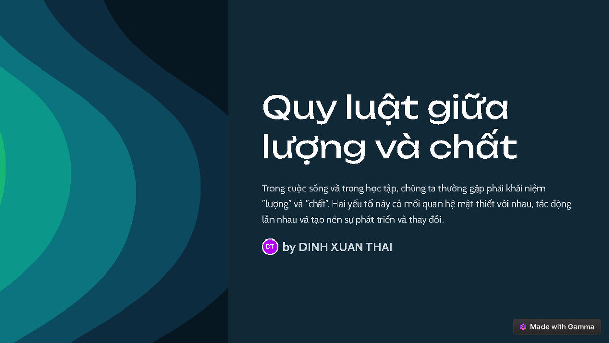 Quy luat giua luong va chat - Quy luật giữa lượng và chất Trong cuộc sống và trong học tập ...
