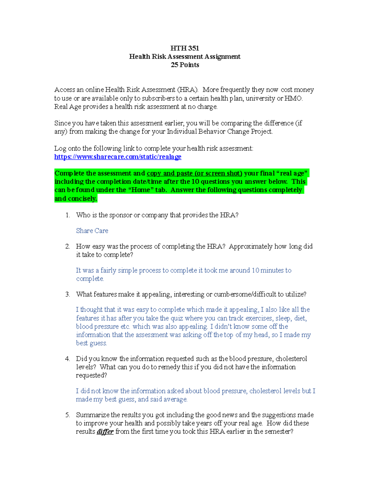 HRA%20Assignment%20-%20updated-%20Spring%202018 - HTH 351 Health Risk ...