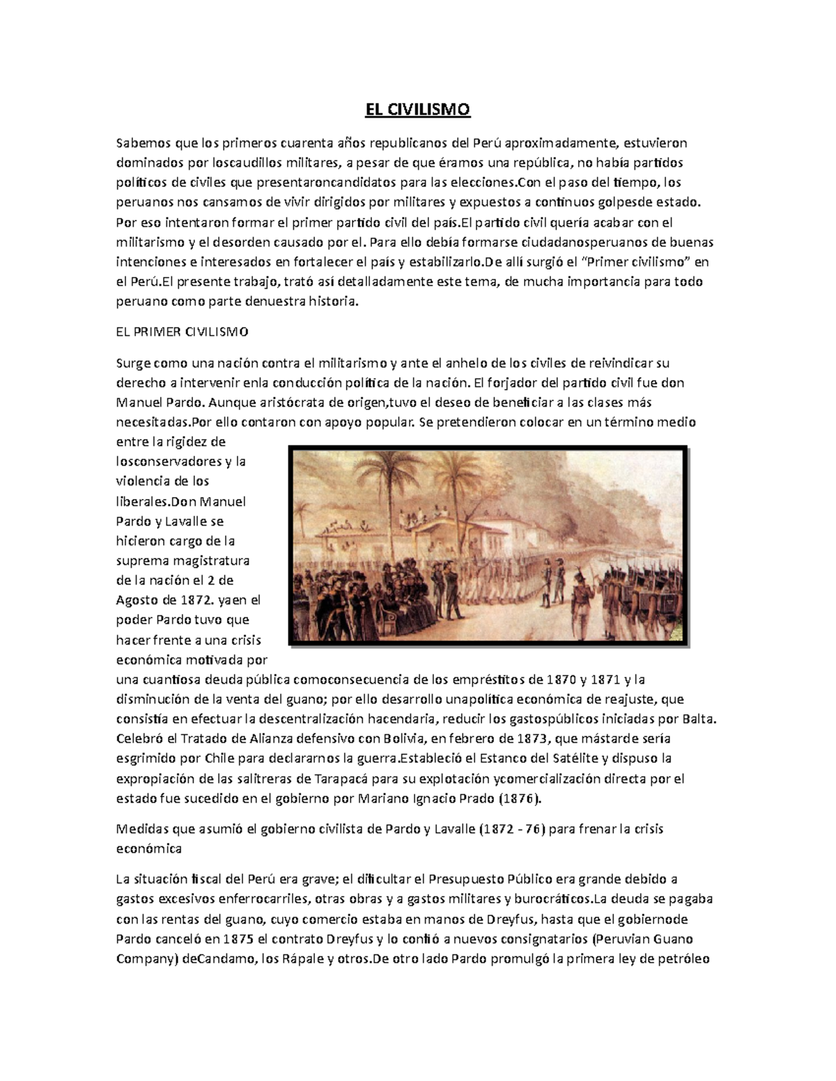 EL Civilismo - Historia - EL CIVILISMO Sabemos que los primeros ...