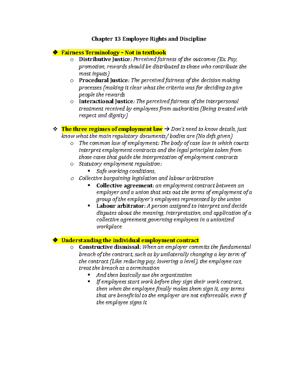 Chapter-13 - Summary Human Resource Management - Chapter 13 Employee Rights and Discipline - Studocu