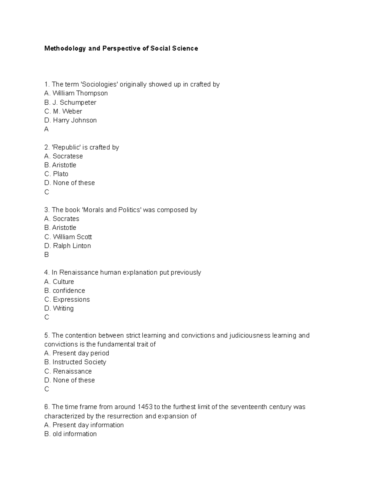 Chapter 3 Methodology and Perspective of Social Science - Methodology ...