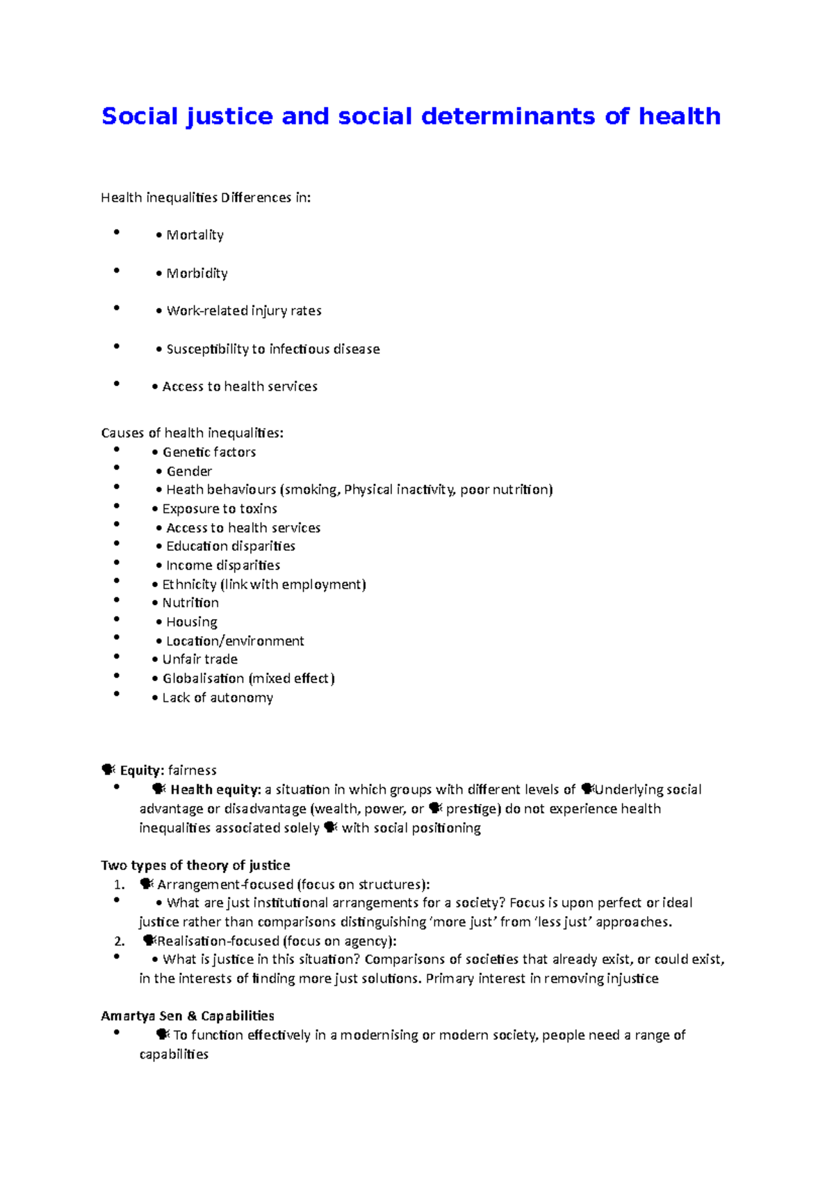 Social justice and social determinants of health - Social justice and ...