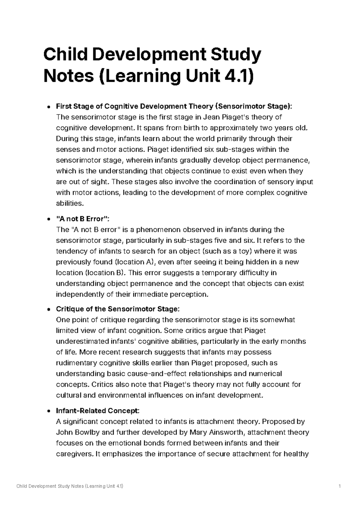 Child Development Study Notes (Learning Unit 4 1) 39a96a26a58240 ...