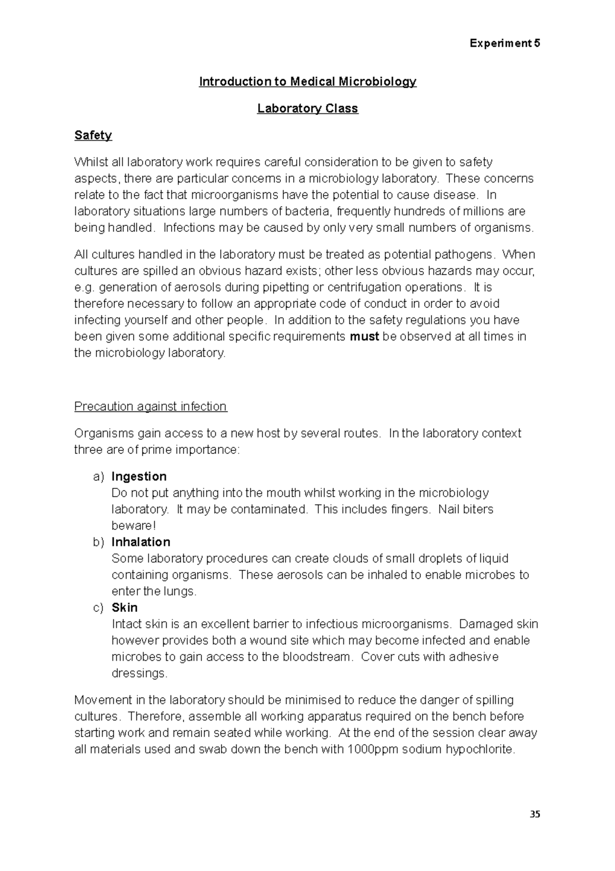 Exp 5 - microbiology AL1920 - Introduction to Medical Microbiology ...