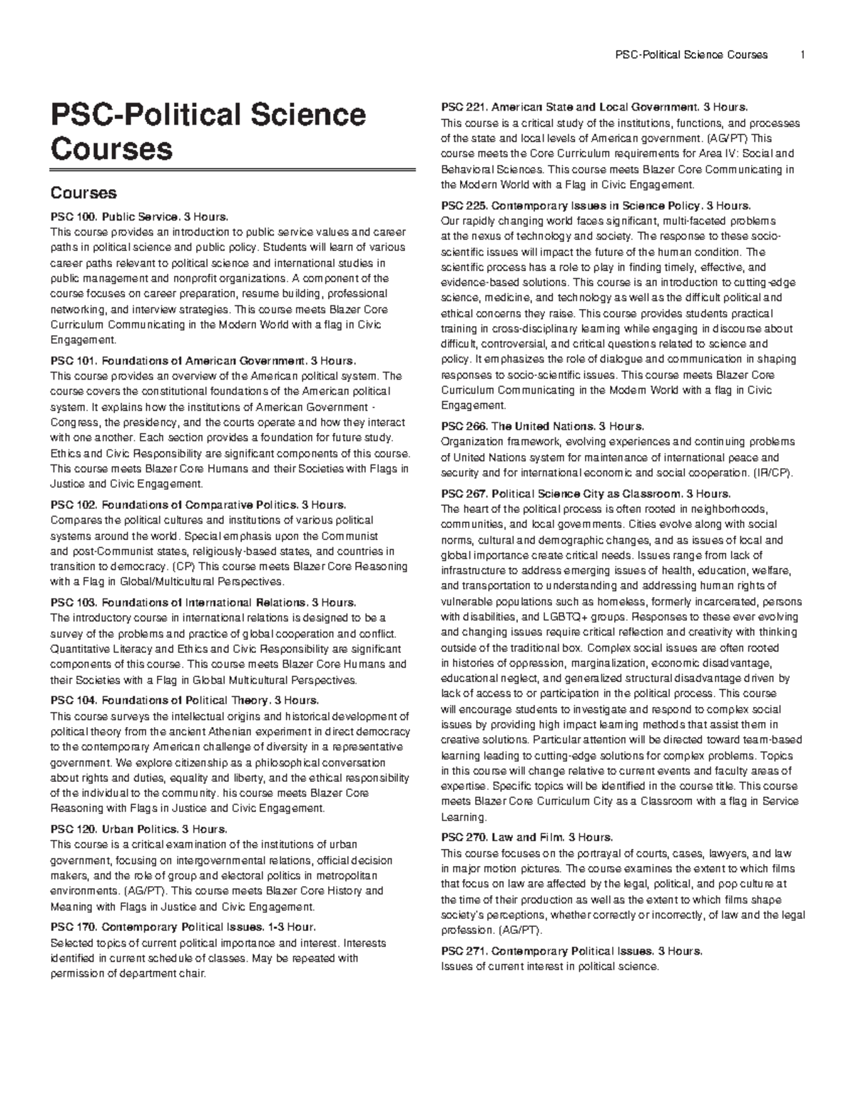 Political Debates - PSC-Political Science Courses Courses PSC 100 ...