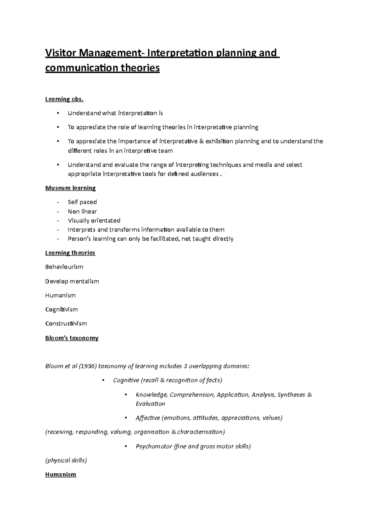 Visitor Management- interpretation, planning and theories - Visitor ...