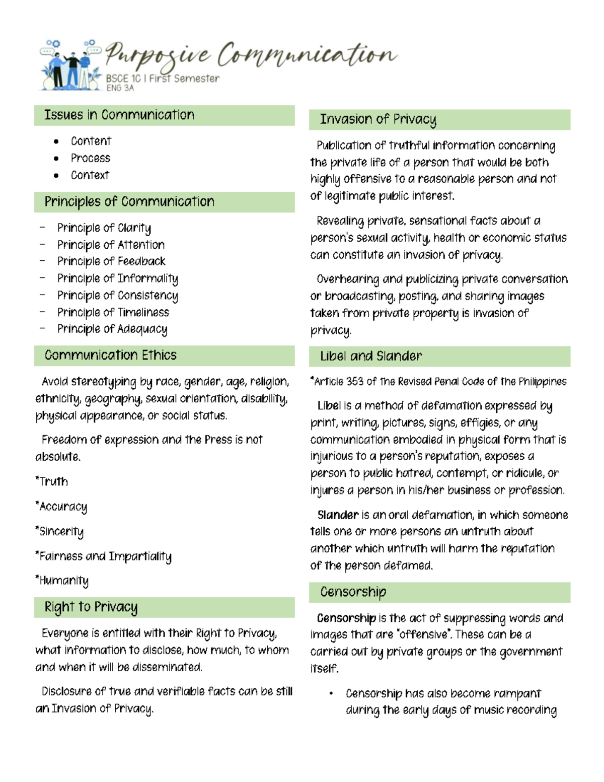 ENG 3A Lecture - BS Civil Engineering