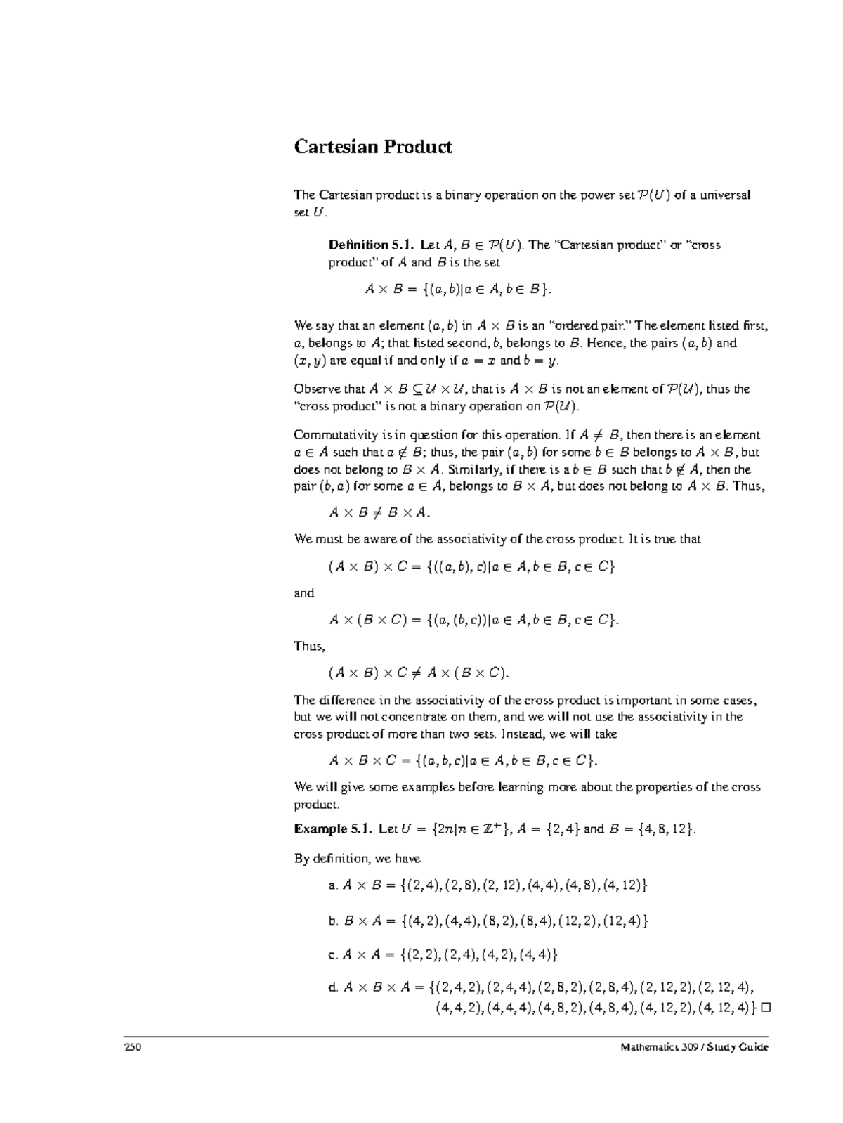 Section 01-Cartesian Products - Cartesian Product The Cartesian product ...
