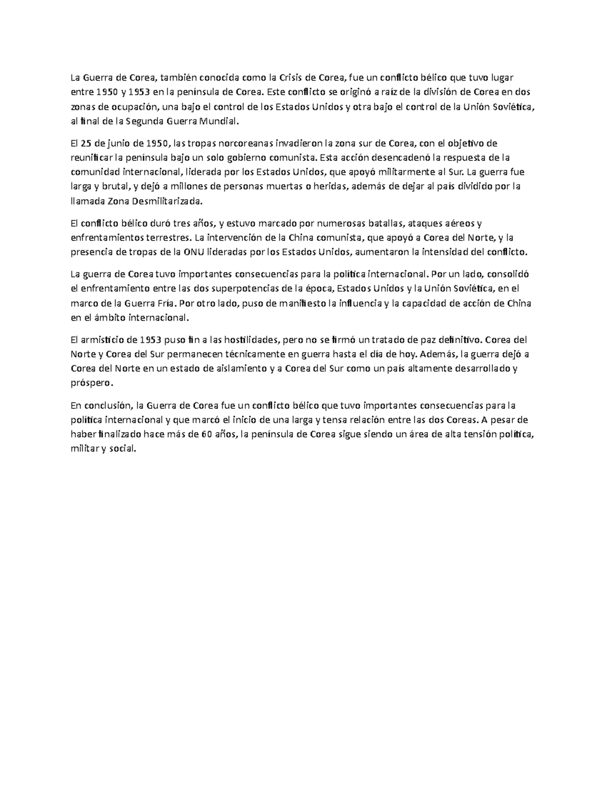 Guerra de corea - Este conflicto se originó a raíz de la división de ...