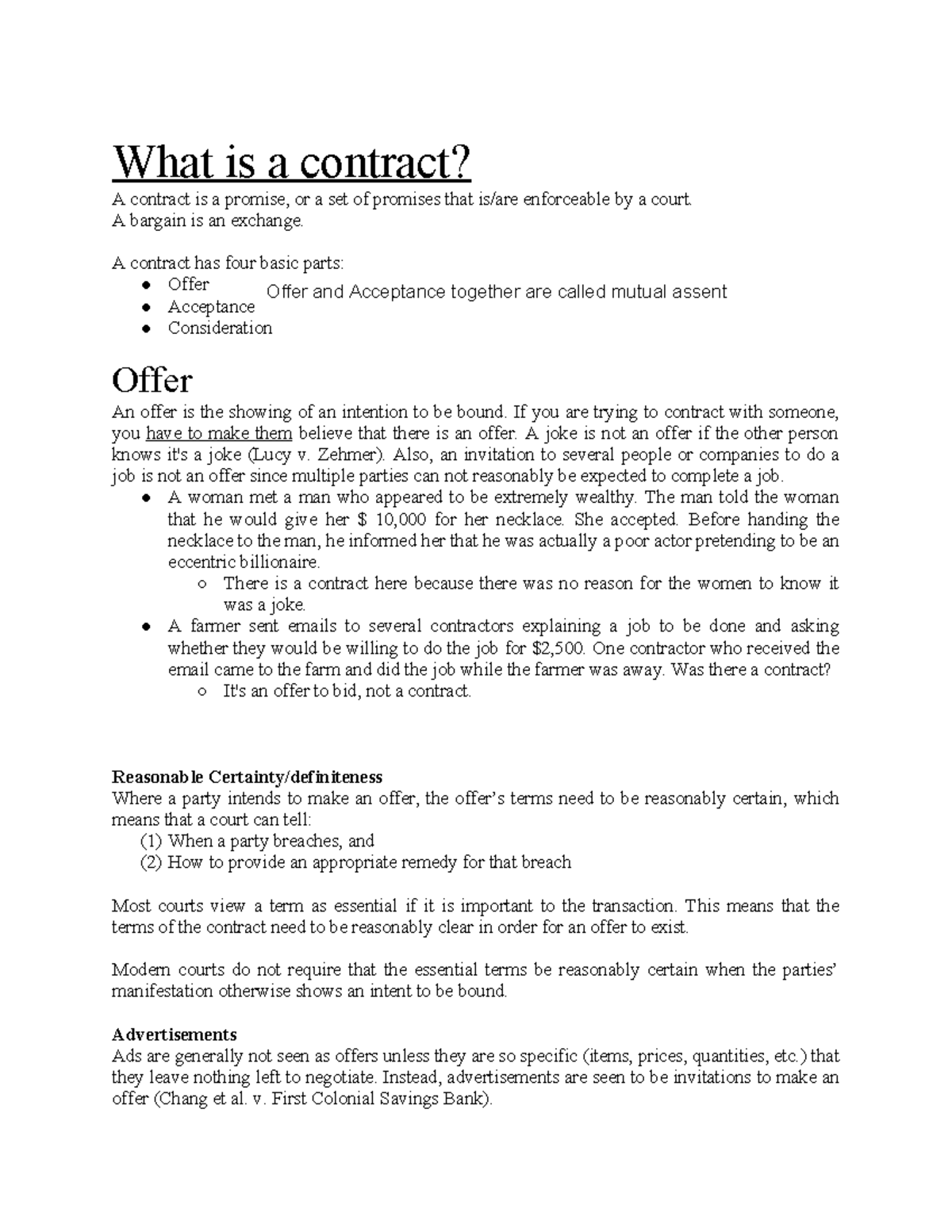 Contracts - What is a contract? A contract is a promise, or a set of ...