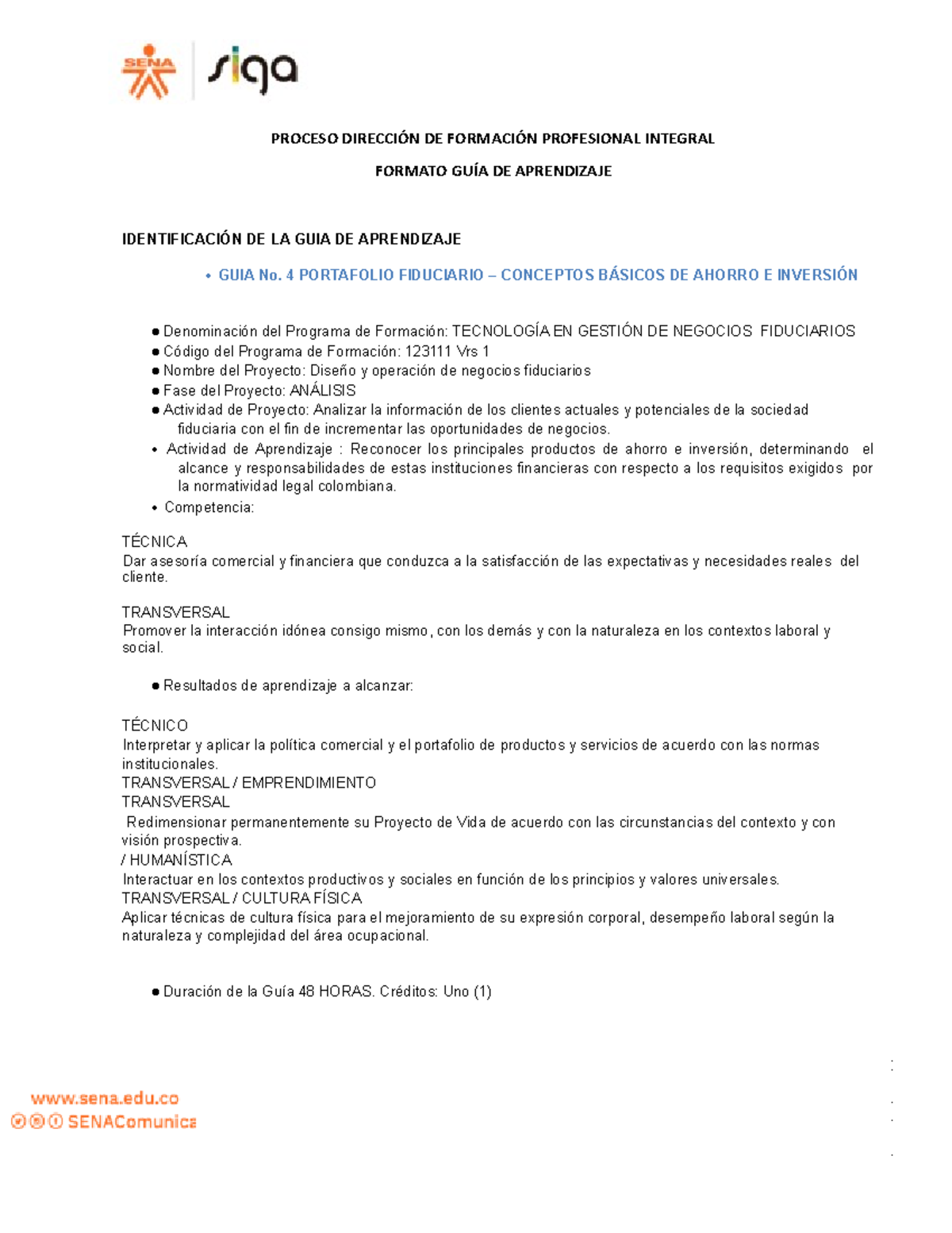 GFPI-F-019 GUIA DE Aprendizaje No 4 - PROCESO DIRECCIÓN DE FORMACIÓN PROFESIONAL INTEGRAL ...