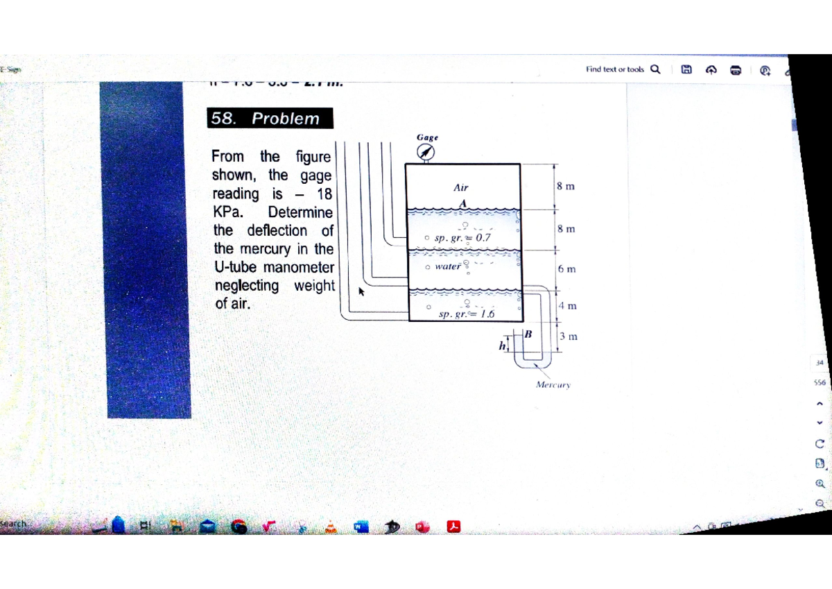 CC3 Hydraulics Practice Probs - Find text or tools 58. Problem Gage ...