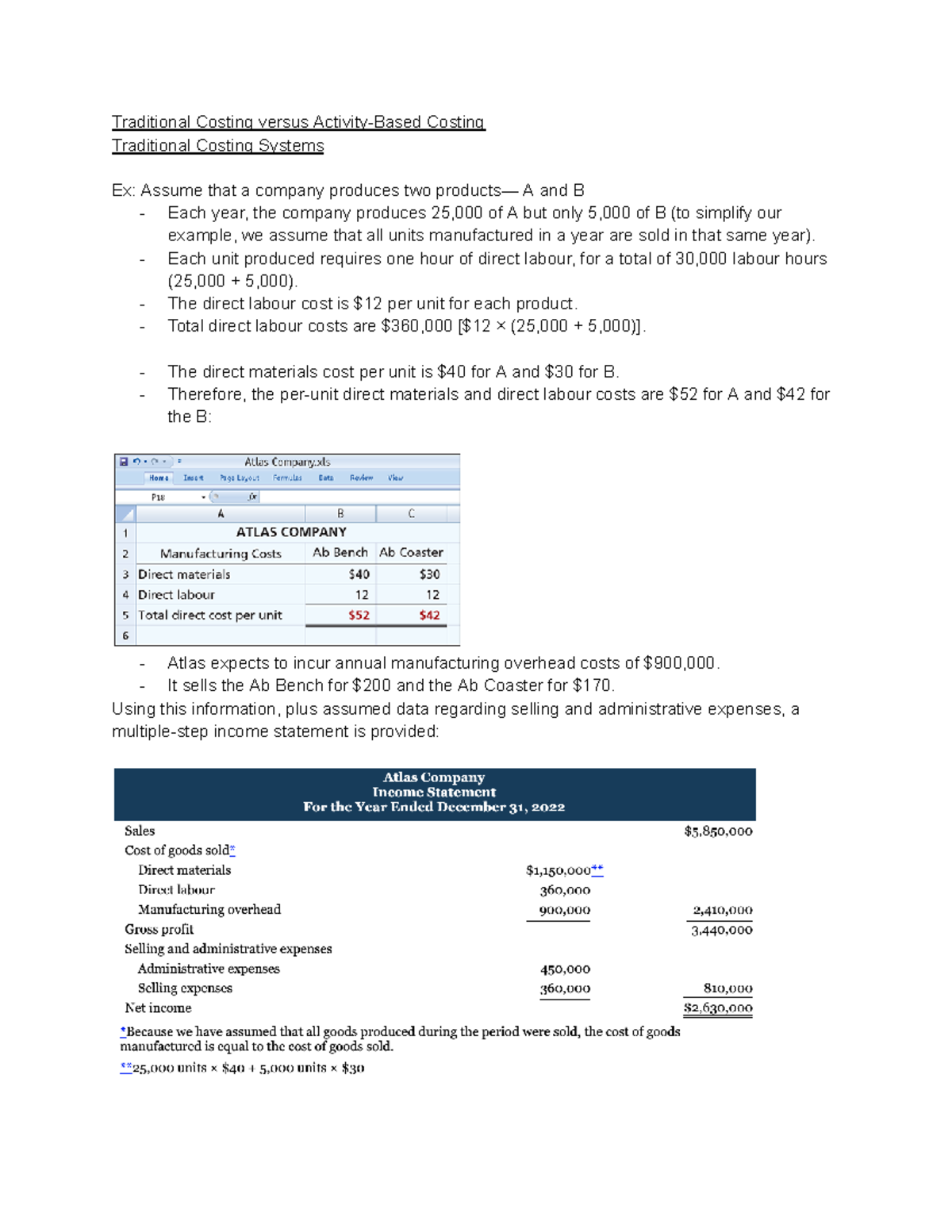 CH5 Activity Based Costing - Traditional Costing versus Activity-Based ...