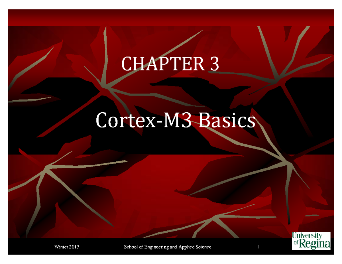 Chapter 3 - Cortex-M3 Basics CHAPTER 3 Outline Registers Special ...