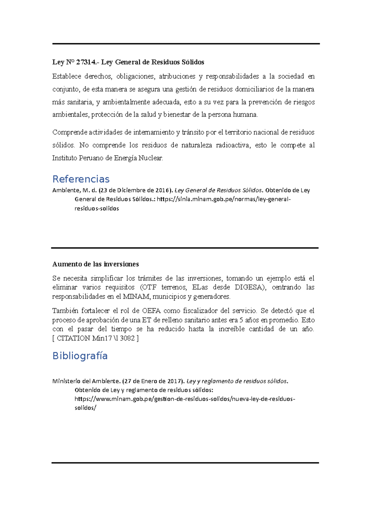 Fichas Textuales - hgbh - Ley N° 27314.- Ley General de Residuos ...