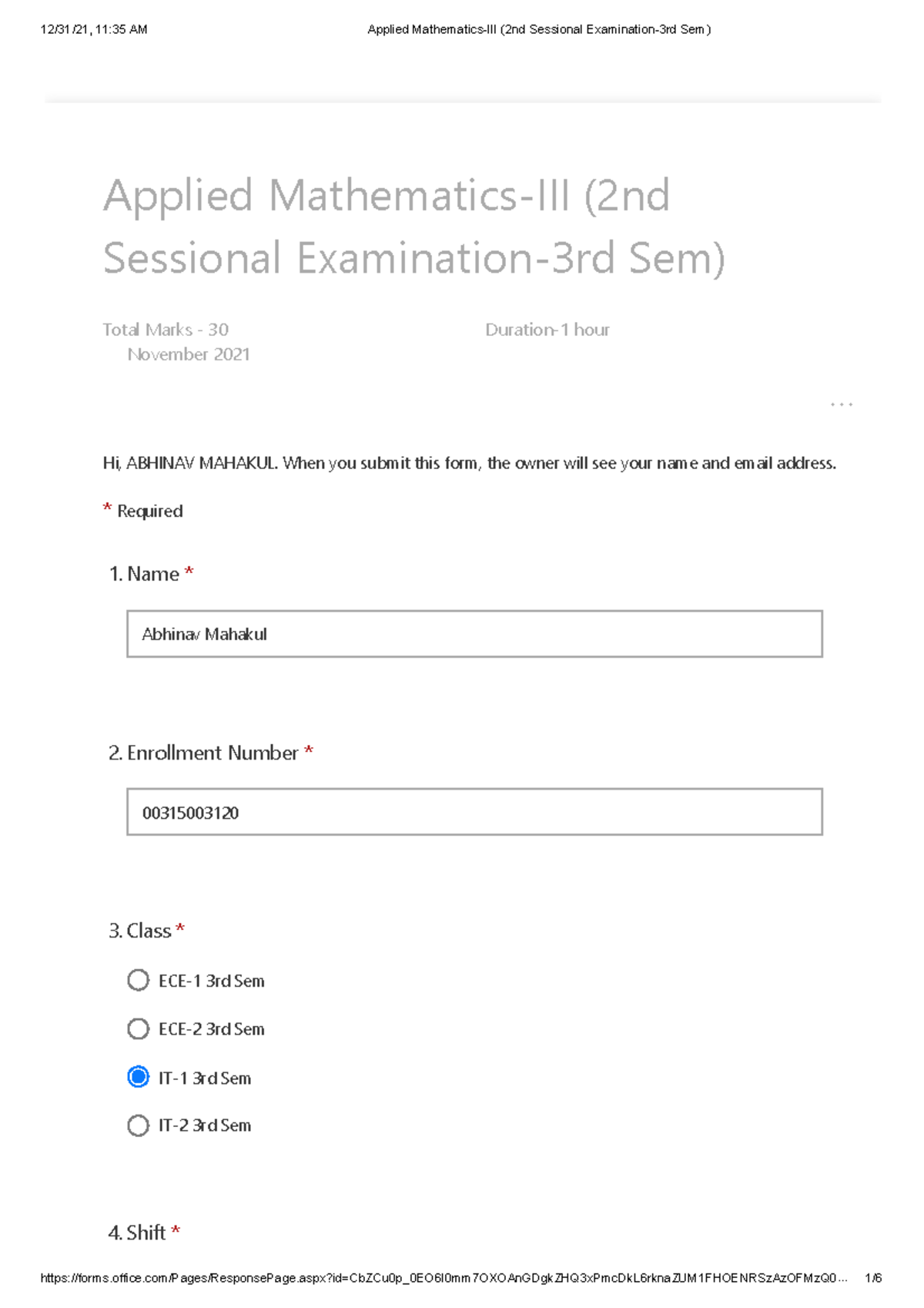 Applied Mathematics-III (2nd Sessional Examination-3rd Sem) - Applied ...