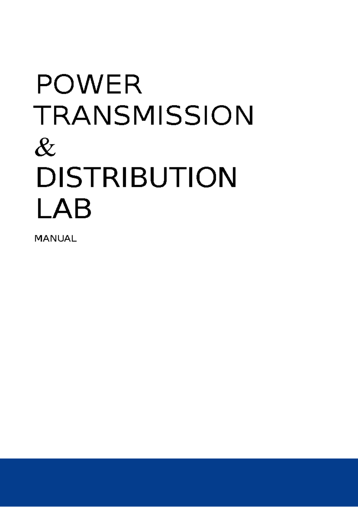 P T & D for Print - Lab manuals - POWER TRANSMISSION & DISTRIBUTION LAB ...