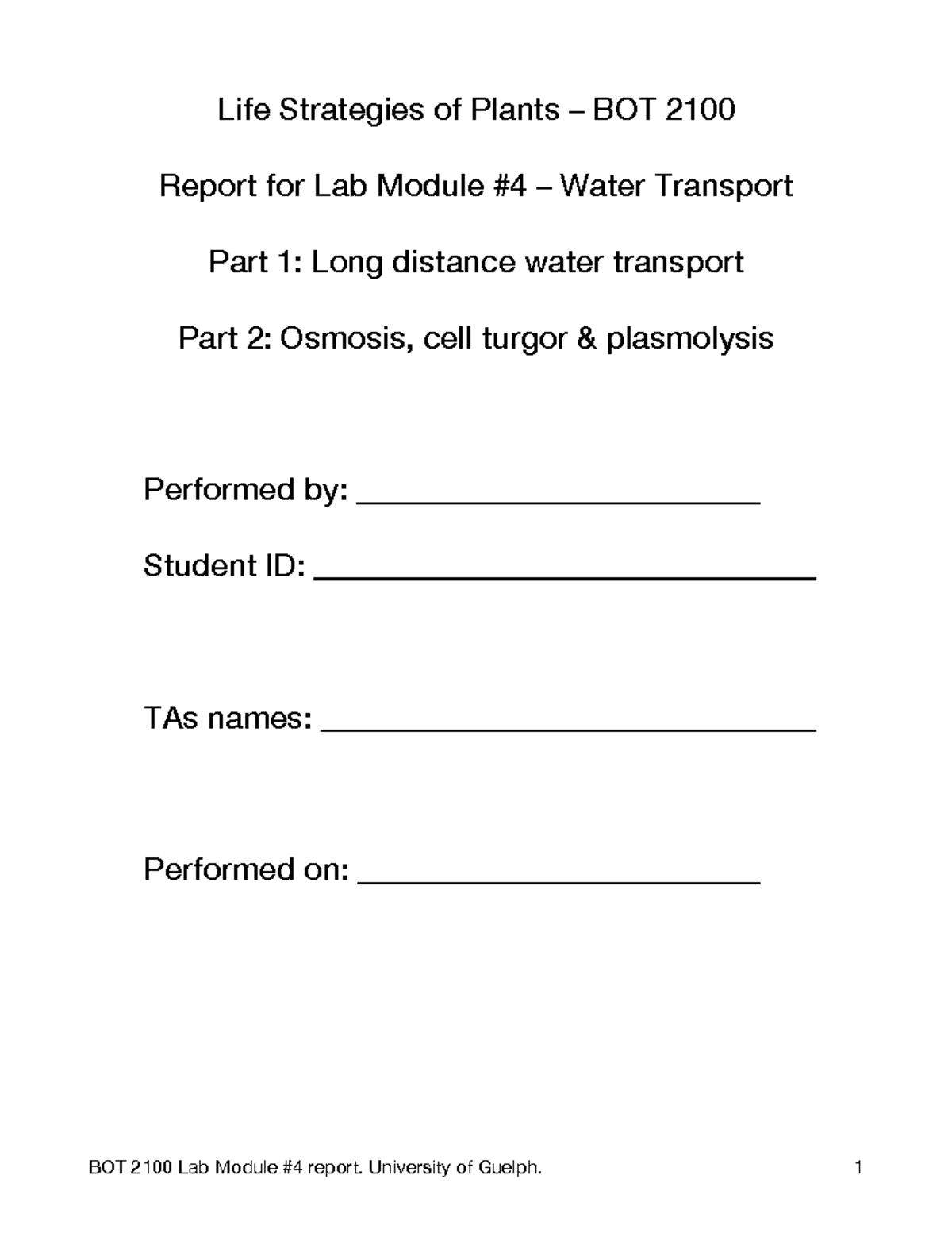 BOT 2100 Lab Module 4 F23 Report (fillable PDF) - Life Strategies of ...