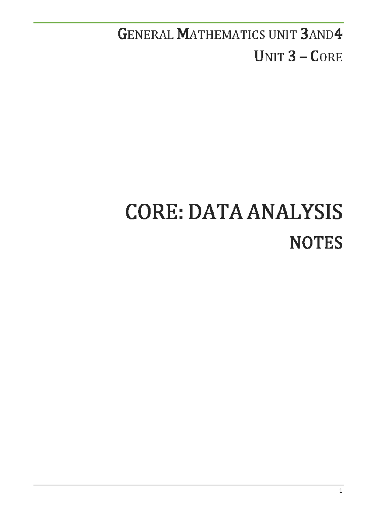 GM34 Data Core Notes - P - Unit 3 AOS1 - ENERAL ATHEMATICS UNIT AND NIT ...