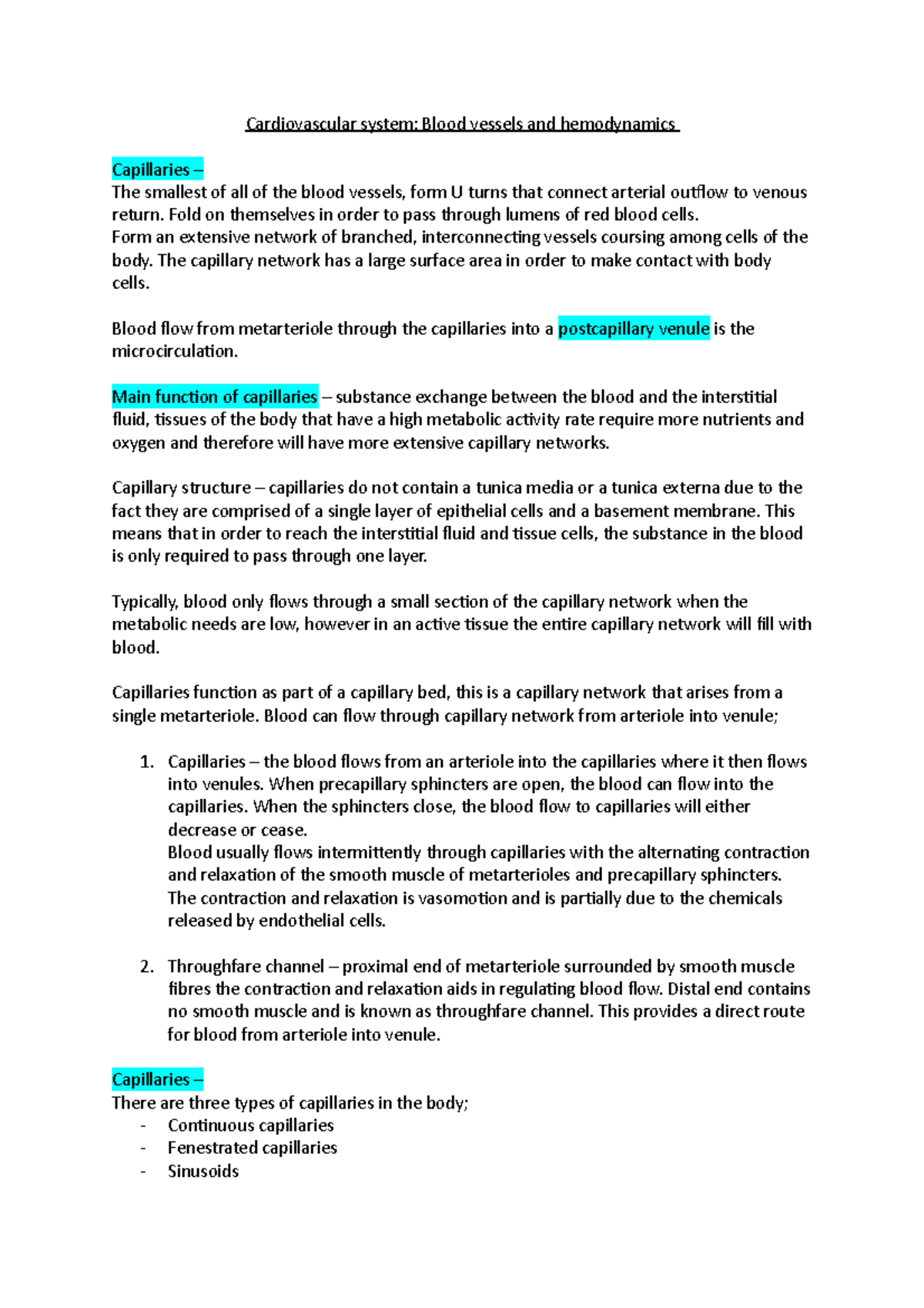 Cardiovascular system 4 - blood vessels - Cardiovascular system: Blood ...
