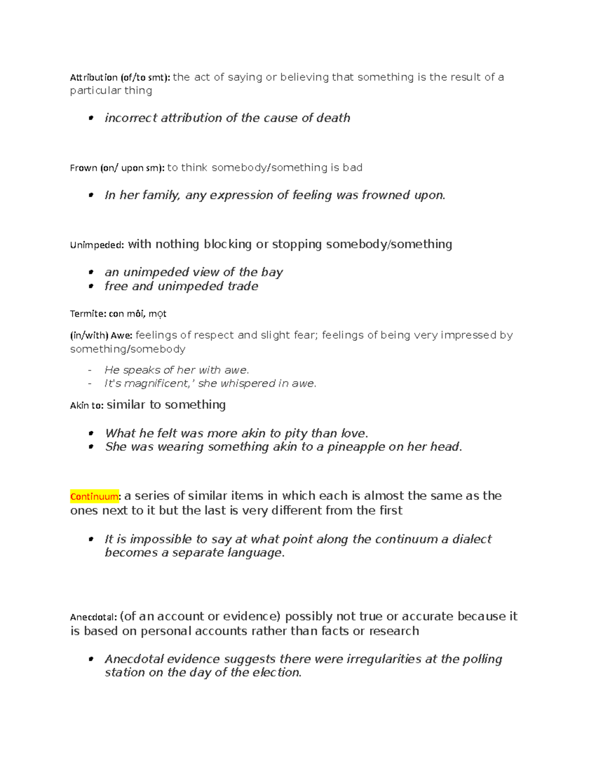 New words from RC - TTP - lah lah lah - Attribution (of/to smt): the ...