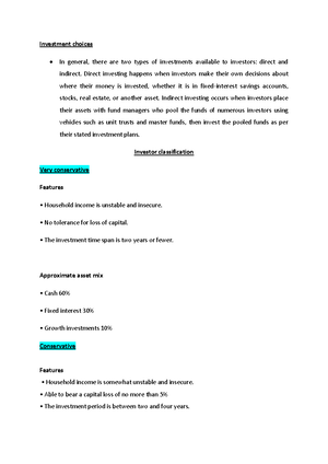 FP Summary 1 -Financial planning Introduction - Financial planning ...