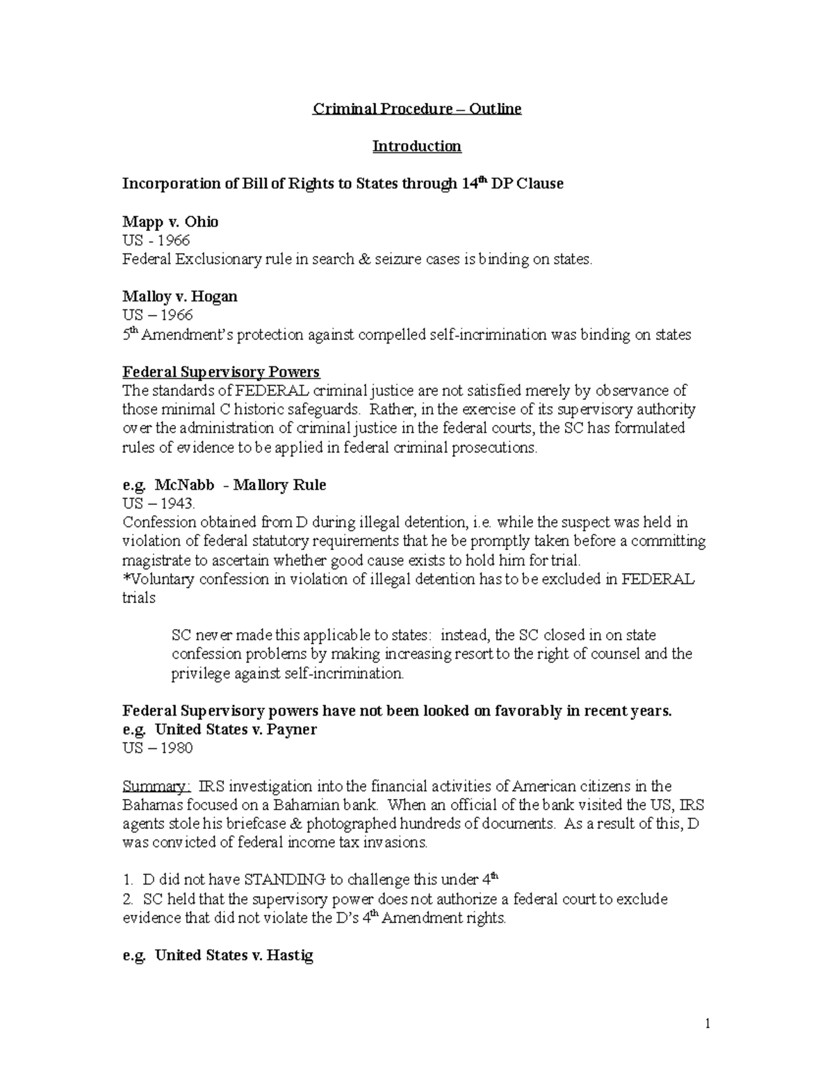 Crim Pro Herman 2 - Summary Criminal Procedure Investigation - Criminal ...