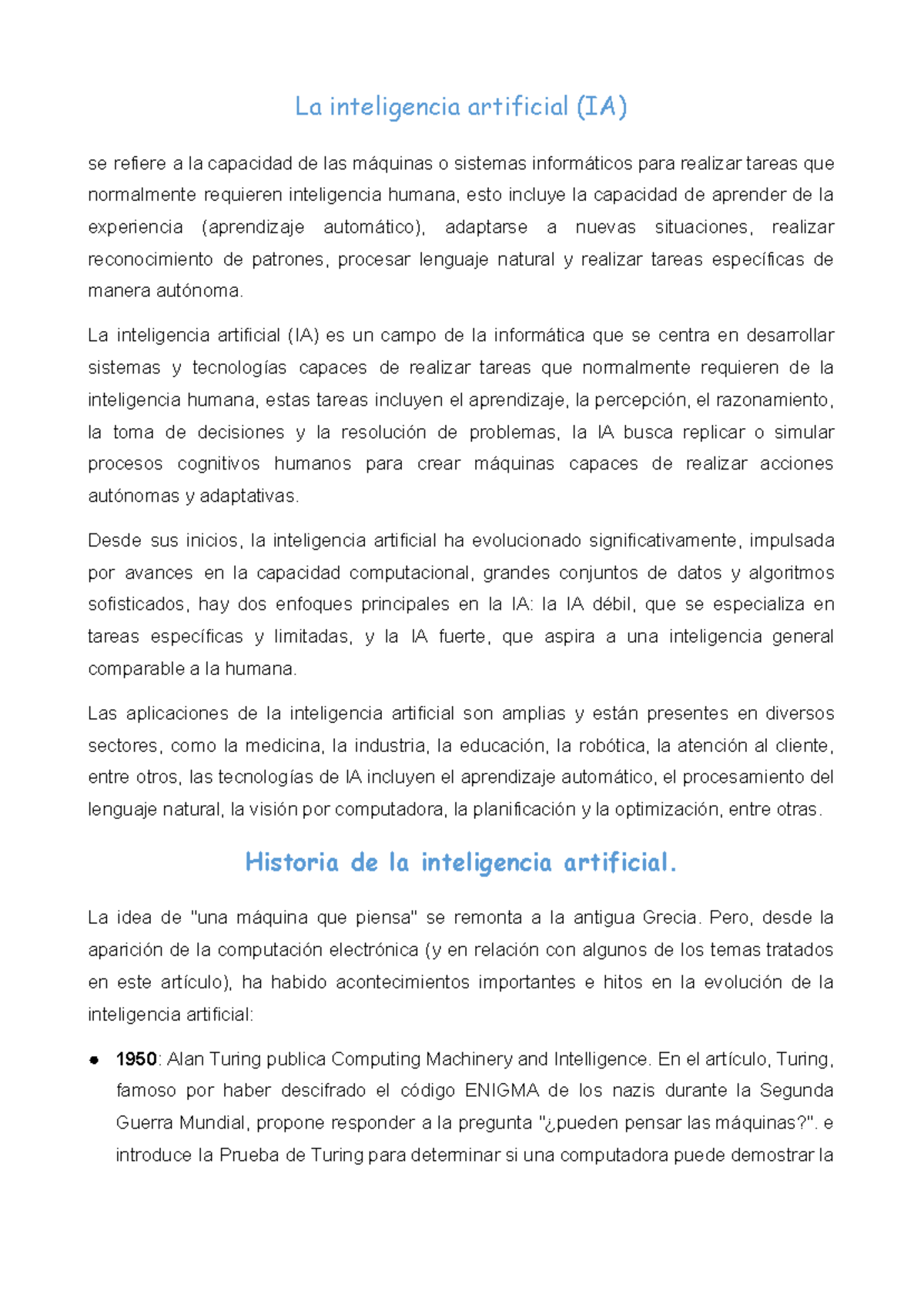 La inteligencia artificial ensayo-2 - La inteligencia artificial (IA ...