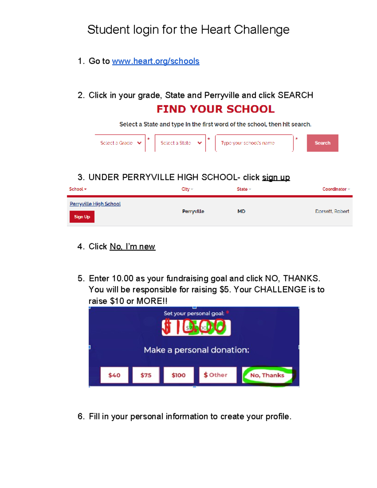 Heart Challenge login directions - Student login for the Heart ...
