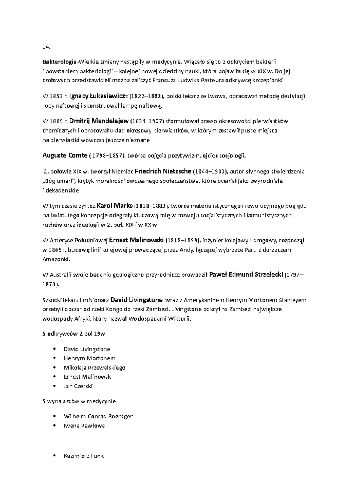 10.03 spr his - gyoytg - 14. Bakterologia-Wielkie zmiany nastąpiły w medycynie. Wiązało się to z ...