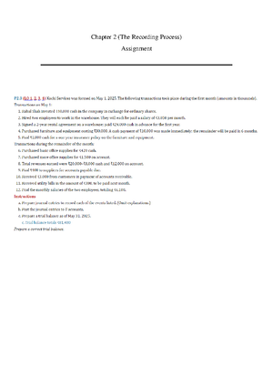 Chapter 3 (Exercises) - Principles Of Financial Accounting (1) - Studocu