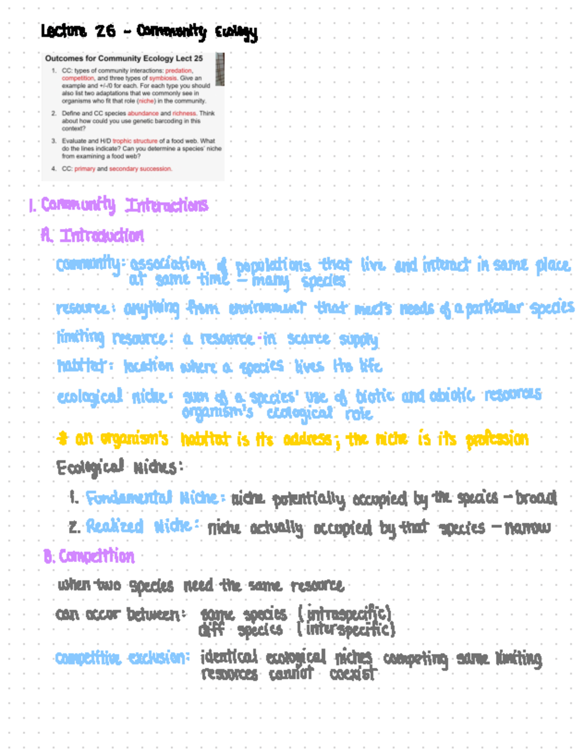 Lecture 25 - Community Ecology - Lecture 25 - community Ecology 1 ...