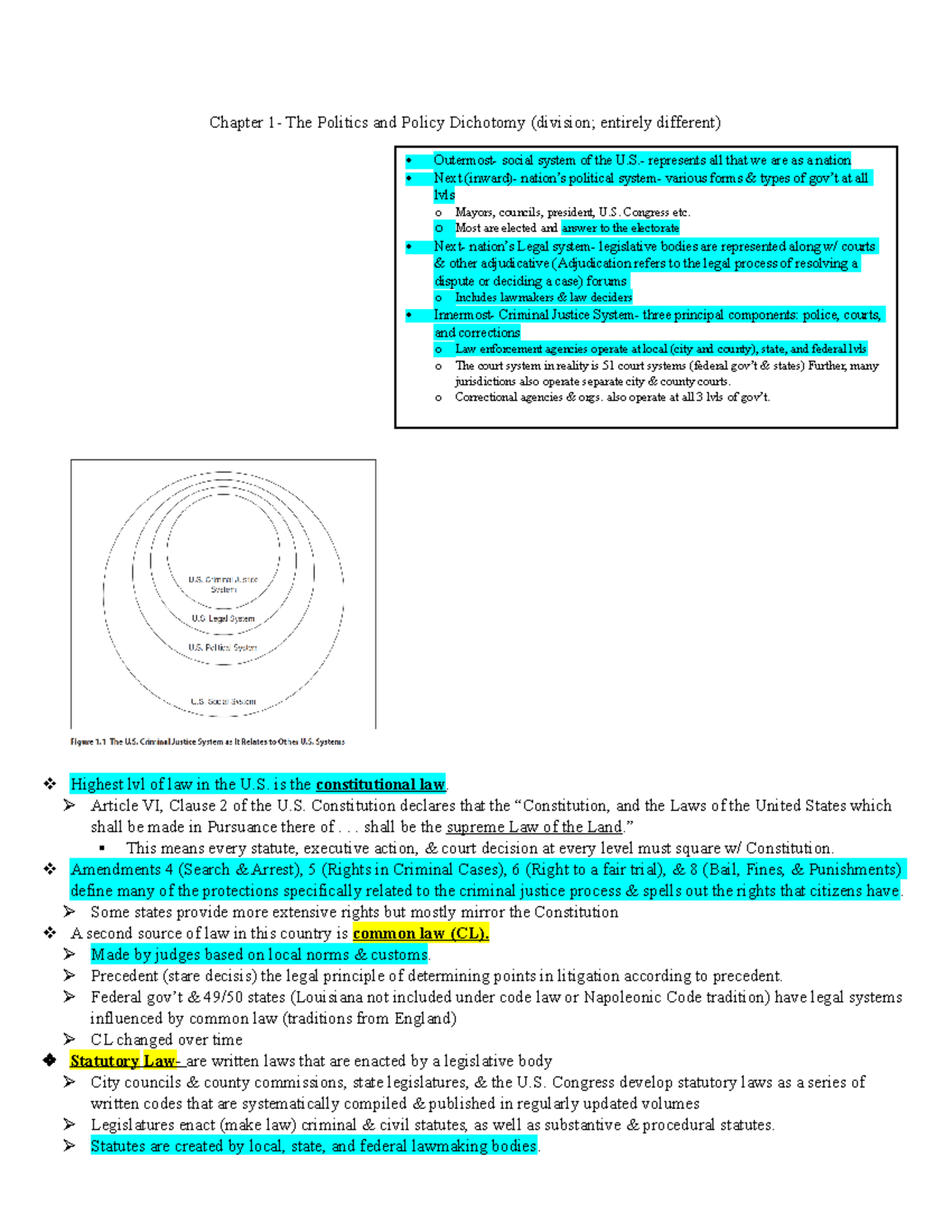 Chapter 1- The Politics and Policy Dichotomy - is the constitutional ...
