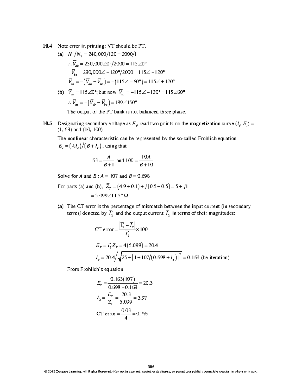 Glover Power.System.Analysis - 305 10 Note error in printing: VT should ...